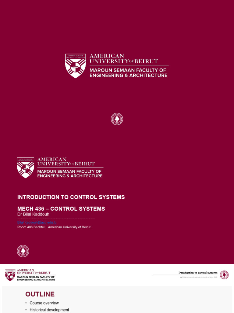 Lecture 1 - Introduction to Control Systems 24-25 | PDF | Control Theory | Feedback