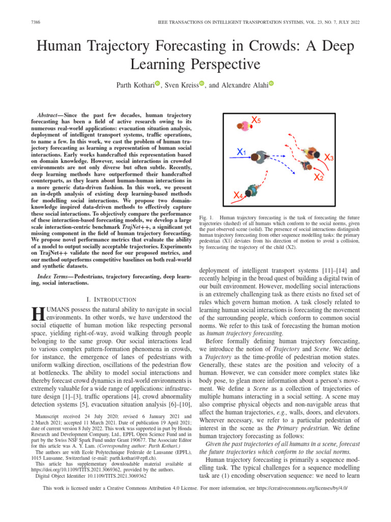 2 Ref Human Trajectory Forecasting in Crowds A Deep Learning Perspective | PDF | Forecasting ...