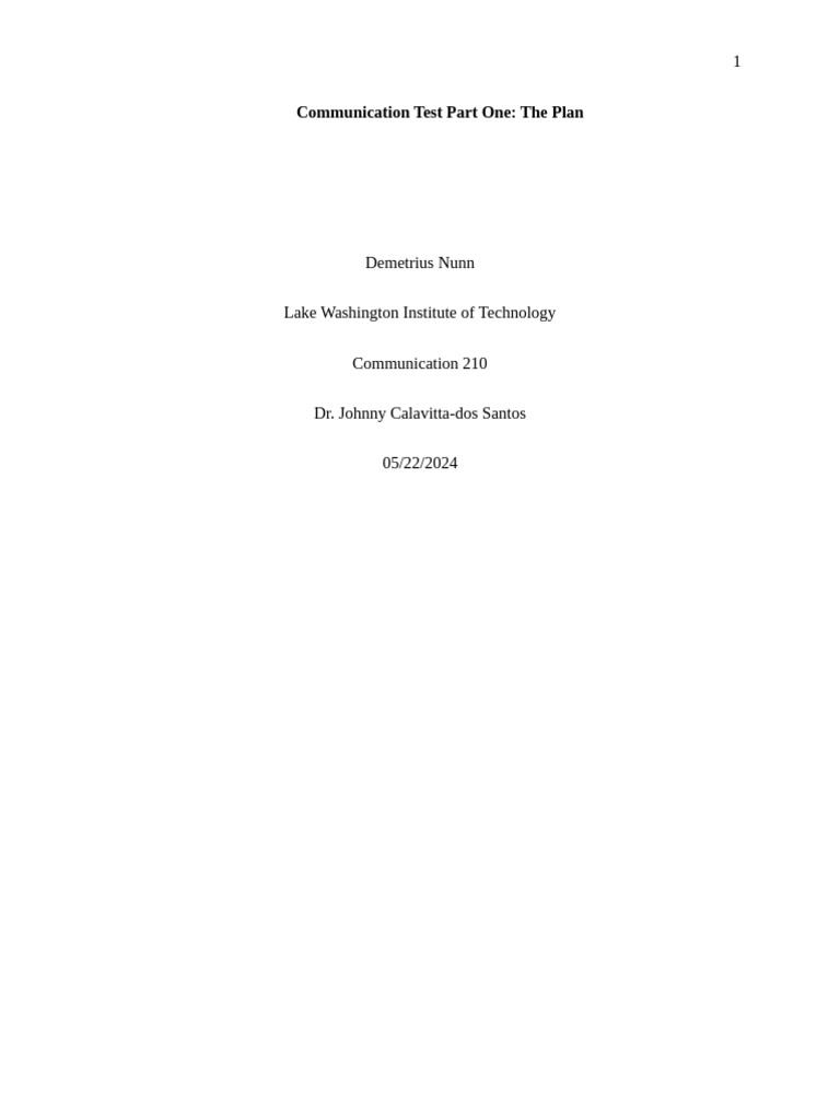 Communication Test Part One | PDF | Project Management | Communication