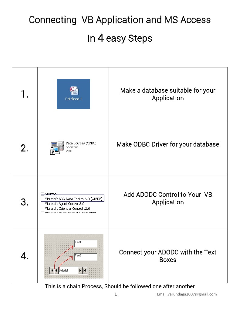 Connect VB to MS Access in 4 Steps | PDF | Microsoft Access | Databases