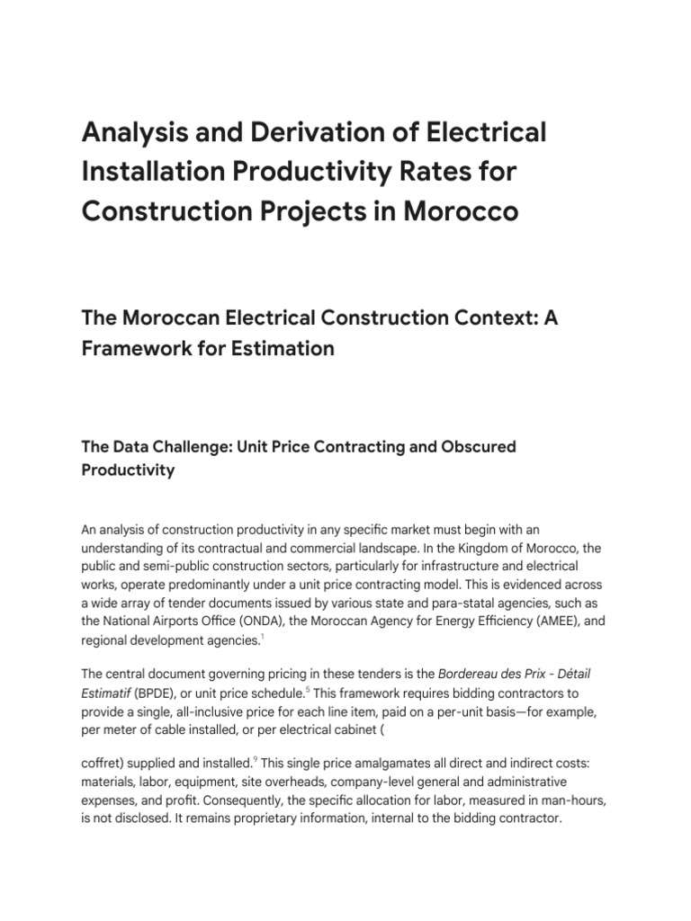 Morocco Electrical Equipment Productivity Rates | PDF | Transformer ...