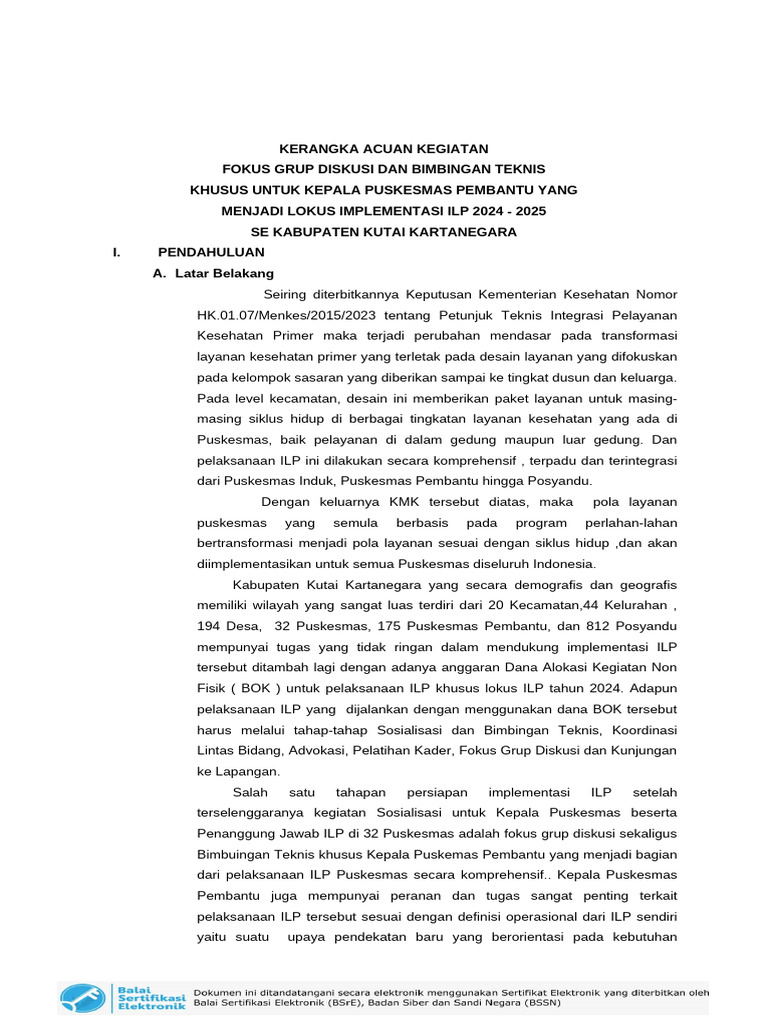 FGD dan Bimbingan ILP Puskesmas 2024 | PDF