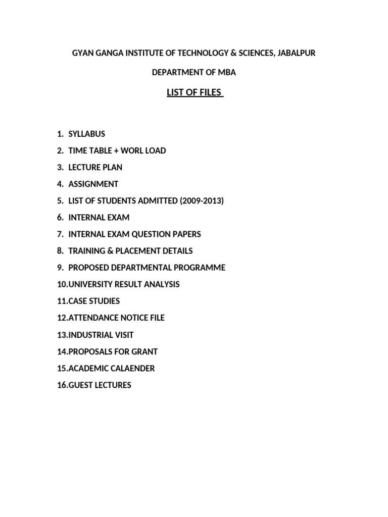 List of Files | PDF