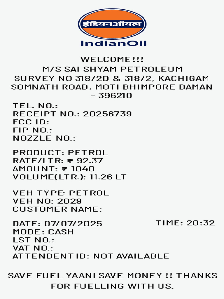 Fuel Bill | PDF