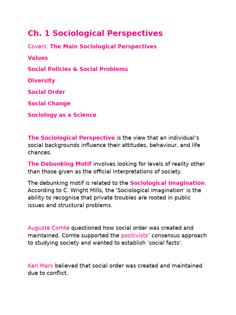 Sociological Perspective Cambridge Alevel | PDF | Sociology | Marxism