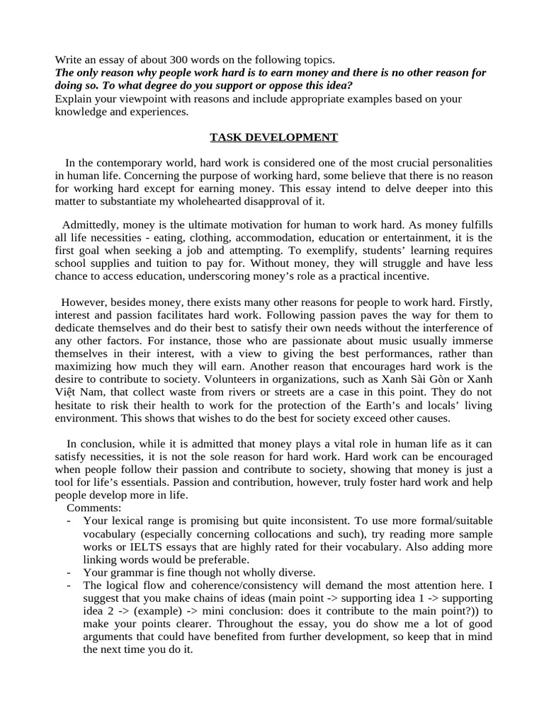 Essay Writing - Hard Work | PDF | Reason | Behavioural Sciences