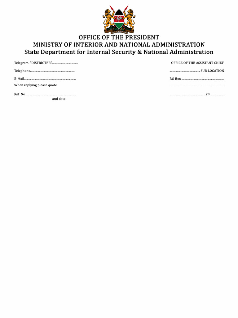 Assistant Chief Letterhead (Presidency) | PDF