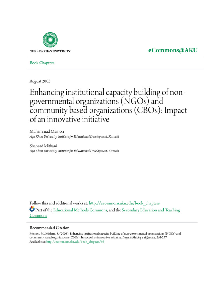 NGO Capacity Building Impact Study | PDF | Capacity Building | Teachers