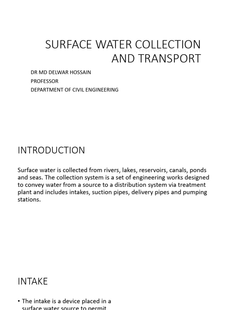 Surface Water Collection and Transportation | PDF | Corrosion | Pipe ...