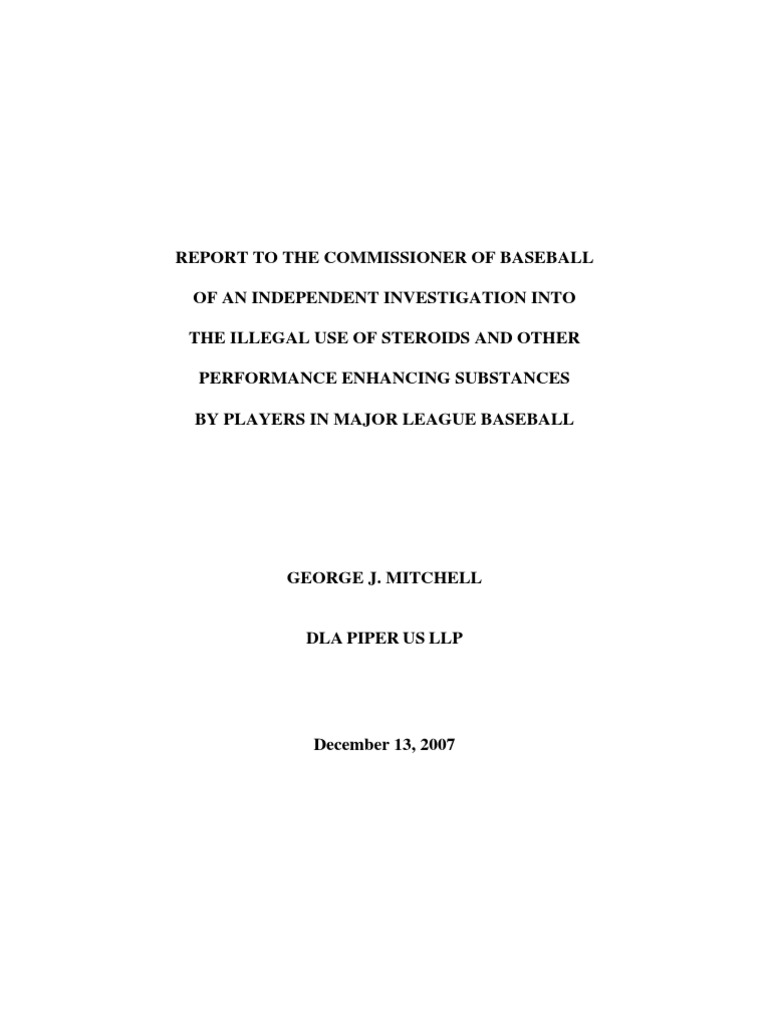 Mitchell Report On Steroids | PDF | Major League Baseball | Doping In Sport