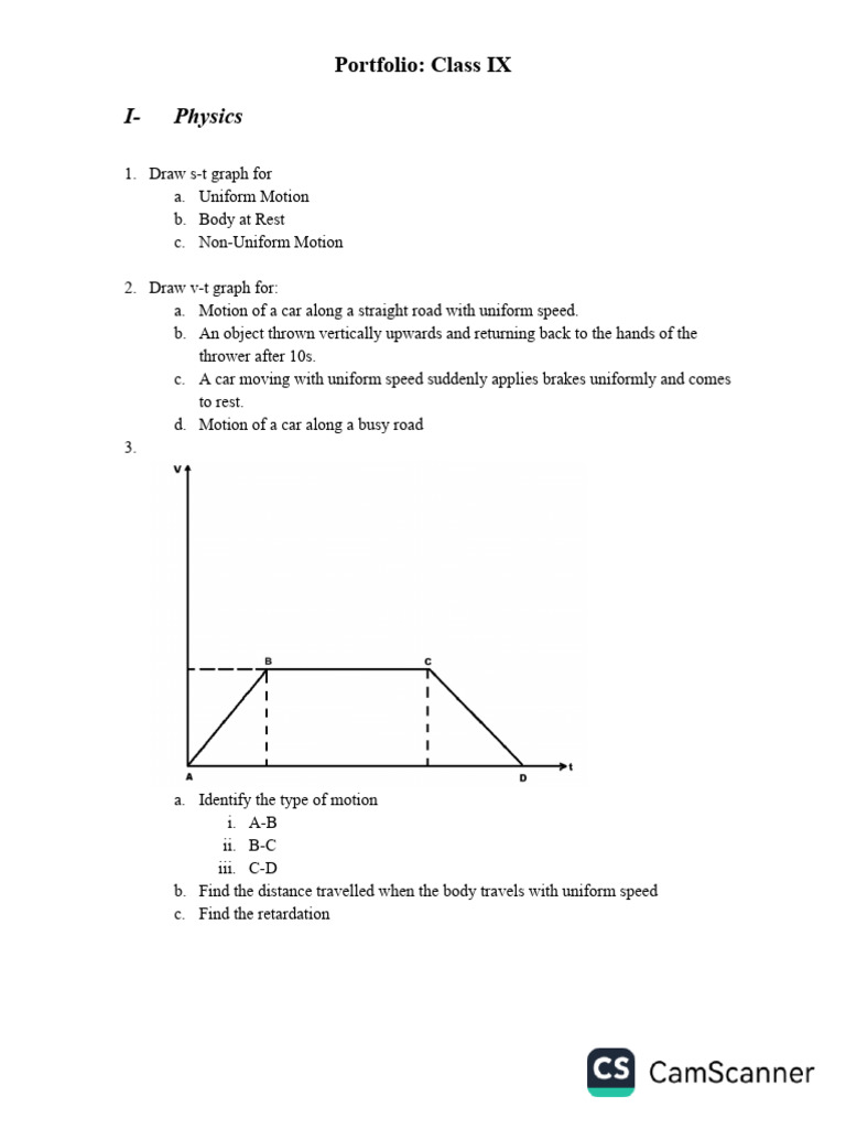 Class IX Physics and Chemistry Portfolio | PDF
