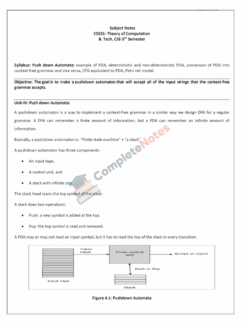 Unit 4 - Theory of Computation - Unlocked | PDF