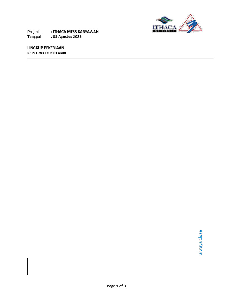 Ithaca - Scope of Work (Mainkon) R-C | PDF