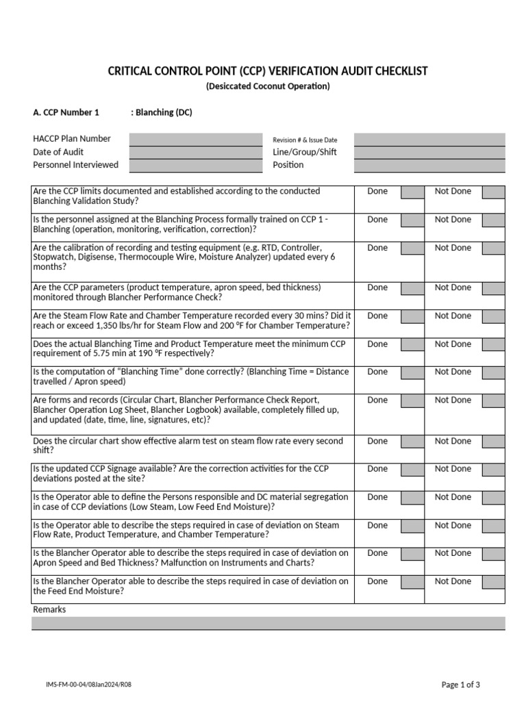 IMS-FM-00-02_CCP Verification Audit Checklist (DC)_Rev08_08Jan2024 ...