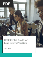 BTEC Lead Internal Verifier Guide 2023 | PDF | Authentication | Standardization