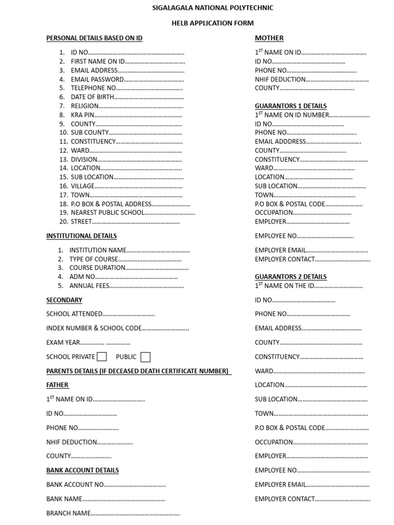 Helb Application Form 1 | PDF | Chess Theory | Chess