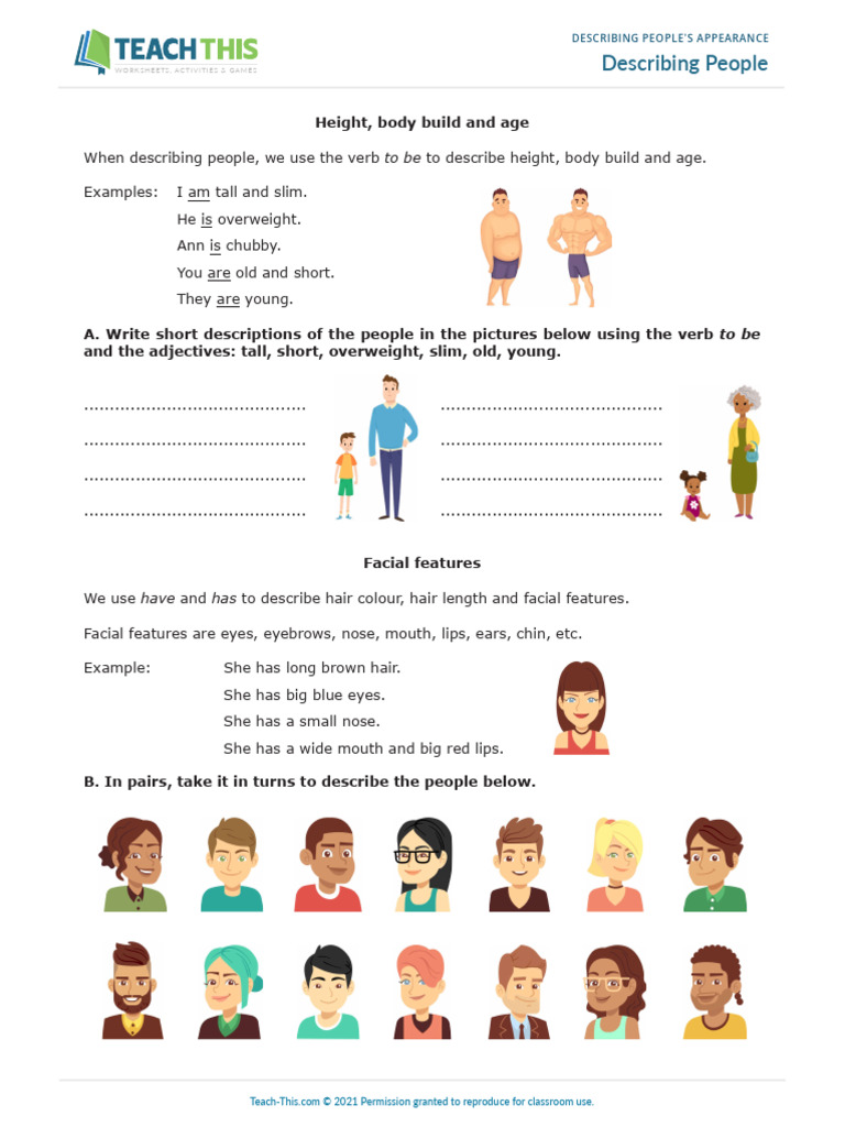 Describing People - Edited Handout | PDF