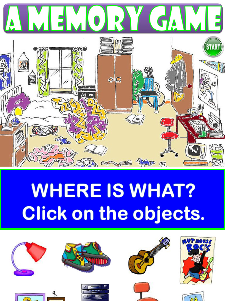 A Messy Room A Memory Game Teacher Switcher | PDF
