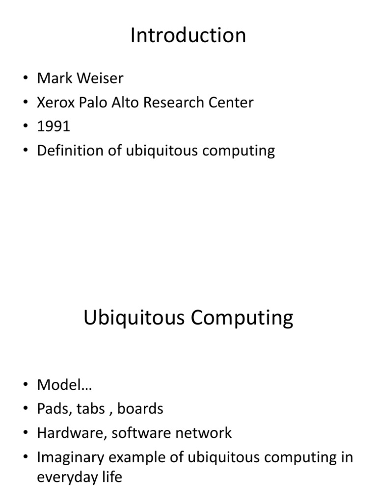 Ubiquitous Computing Overview and Challenges | PDF | Computers