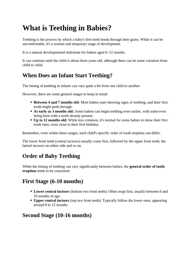 What Is Teething in Babies - Edited | PDF | Tooth | Mouth