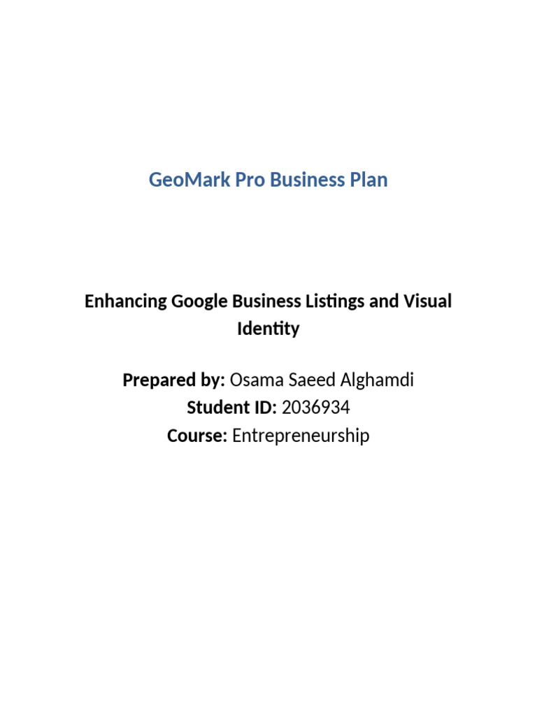 GeoMark Pro: Boosting Local Business Visibility | PDF | Marketing ...
