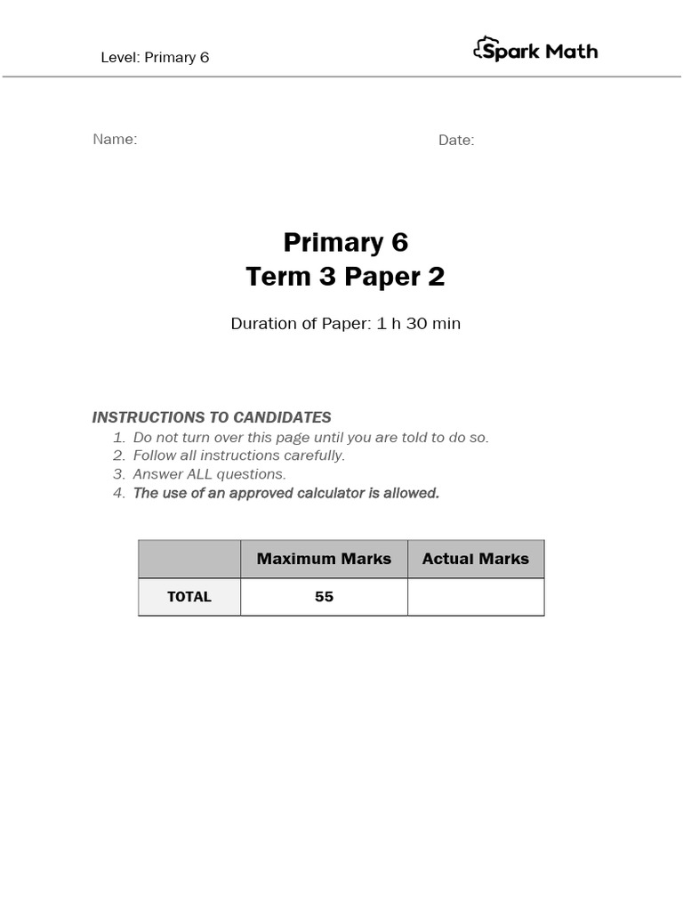 2025 P6 Math Mock Exam Paper 2 | PDF | Area | Elementary Geometry