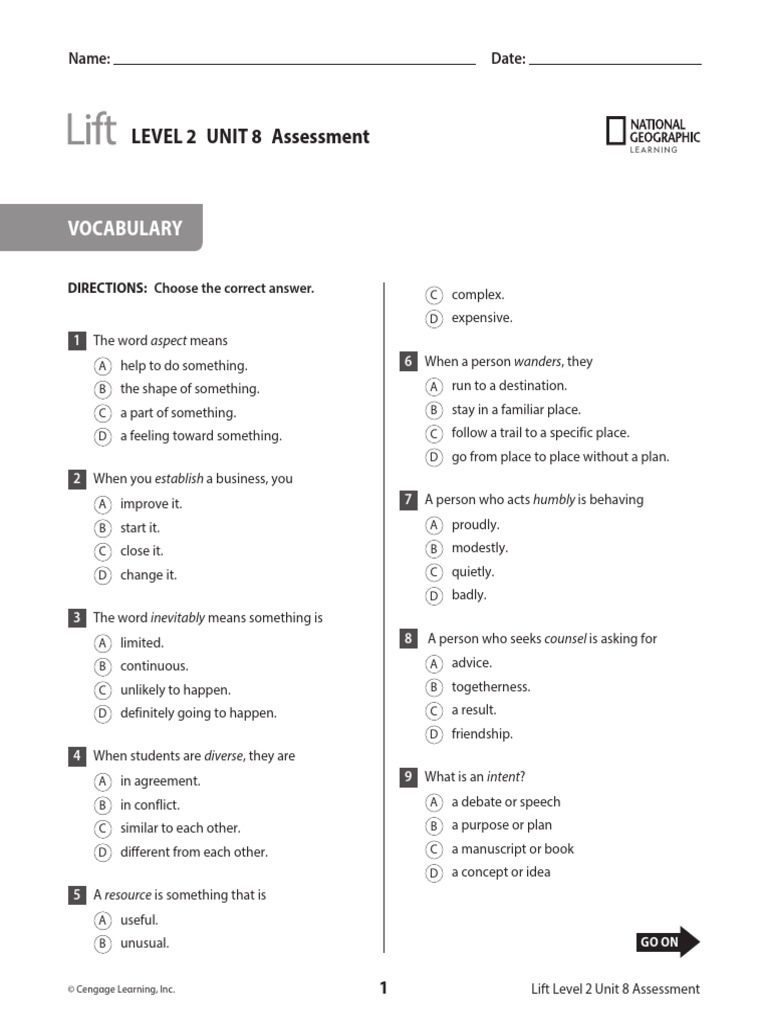 Lift1e l2 U08 Assessment | PDF | Pizza | Word