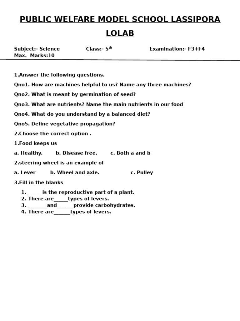 Class 5th Science | PDF