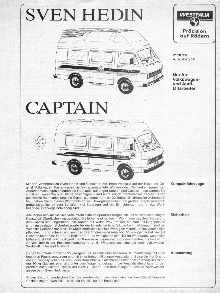 1981 Westfalia Sven Hedin Captain | PDF