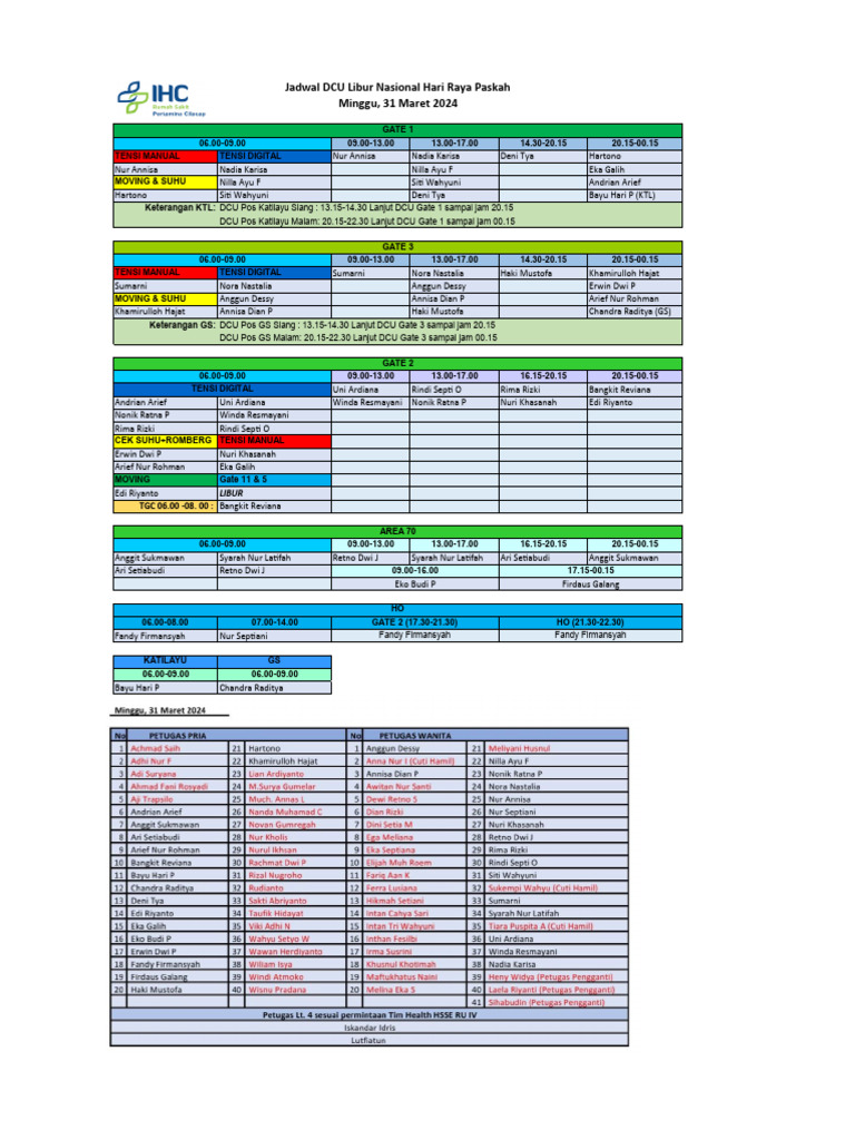 Jadwal Libnas Paskah 31 Maret 2024 | PDF