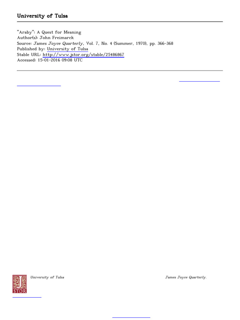 "Araby: Exploring Quest Themes" | PDF