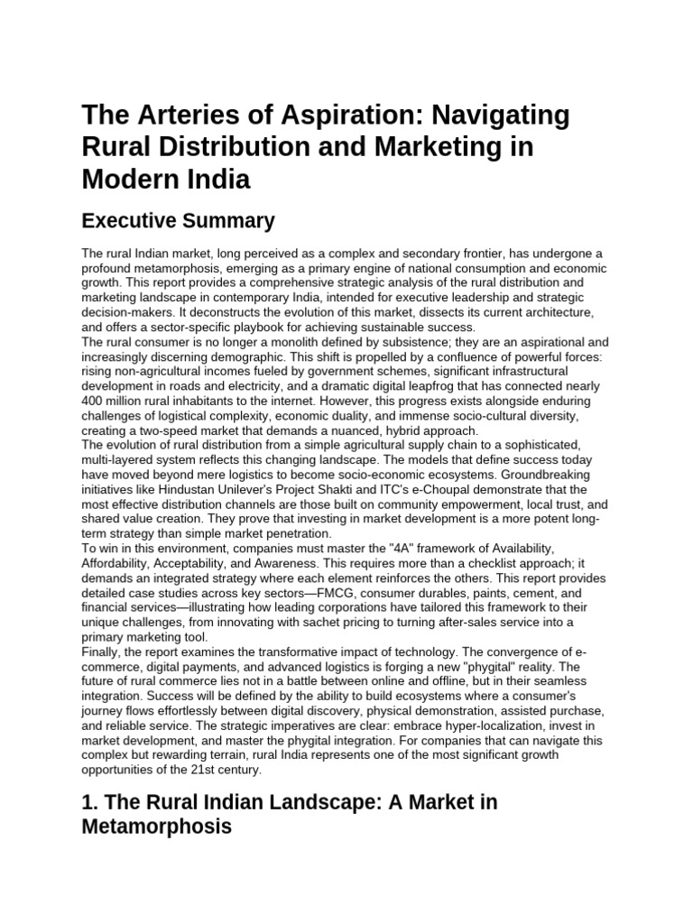Rural Marketing Strategies in India | PDF | Market (Economics) | Marketing