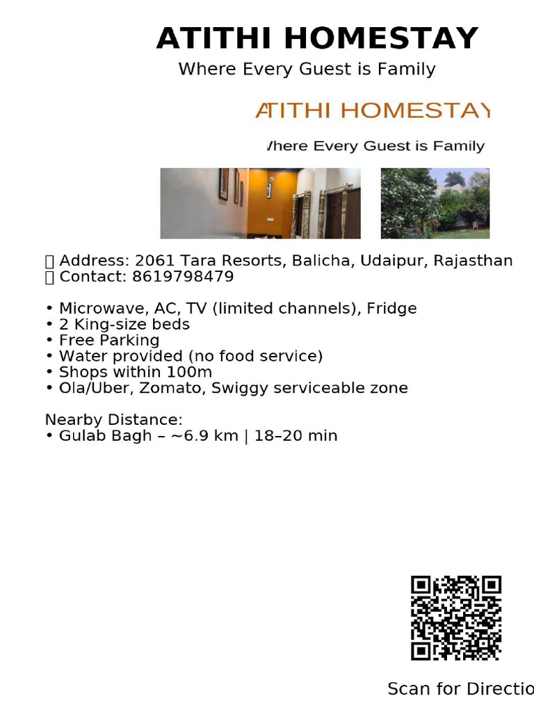 Atithi_Homestay_Flyer_OnePage | PDF