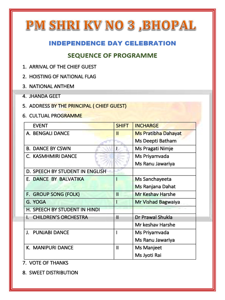 Independence Day Prog | PDF