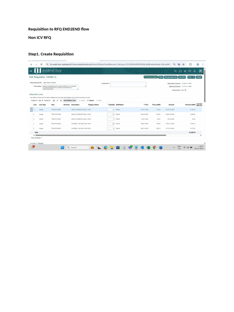 Requisition to RFQ END2END Flow V1.2 | PDF