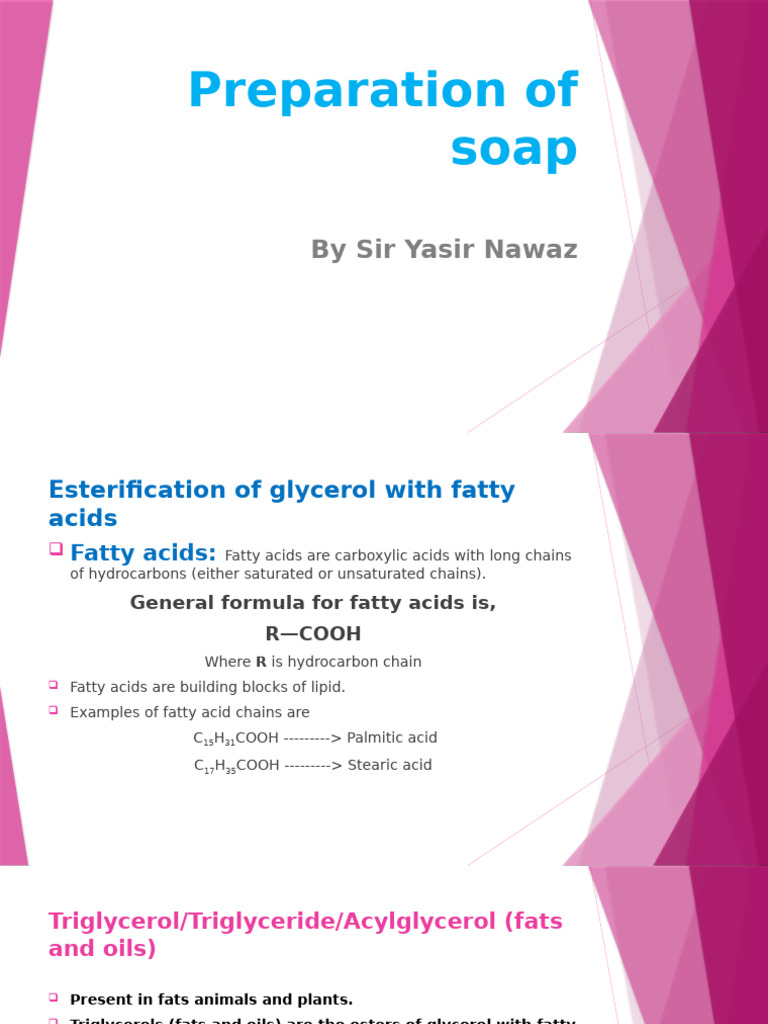 Preparation of Soap Ppt-1 | PDF | Triglyceride | Soap