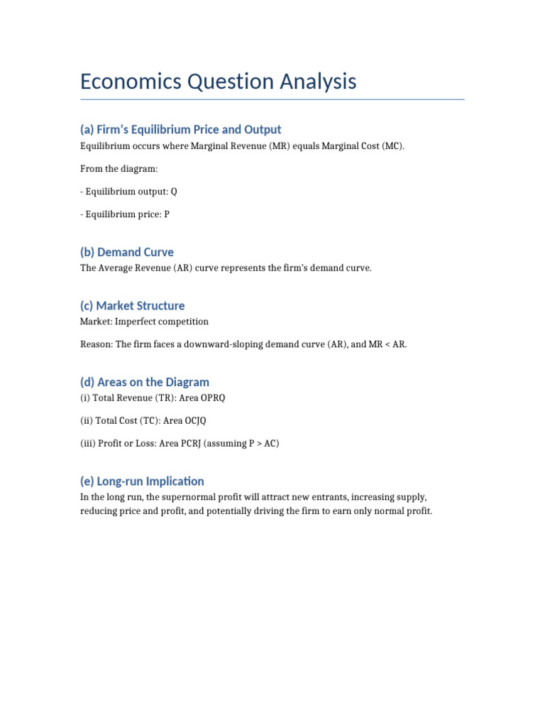 Economics: Firm Equilibrium & Trade Analysis | PDF