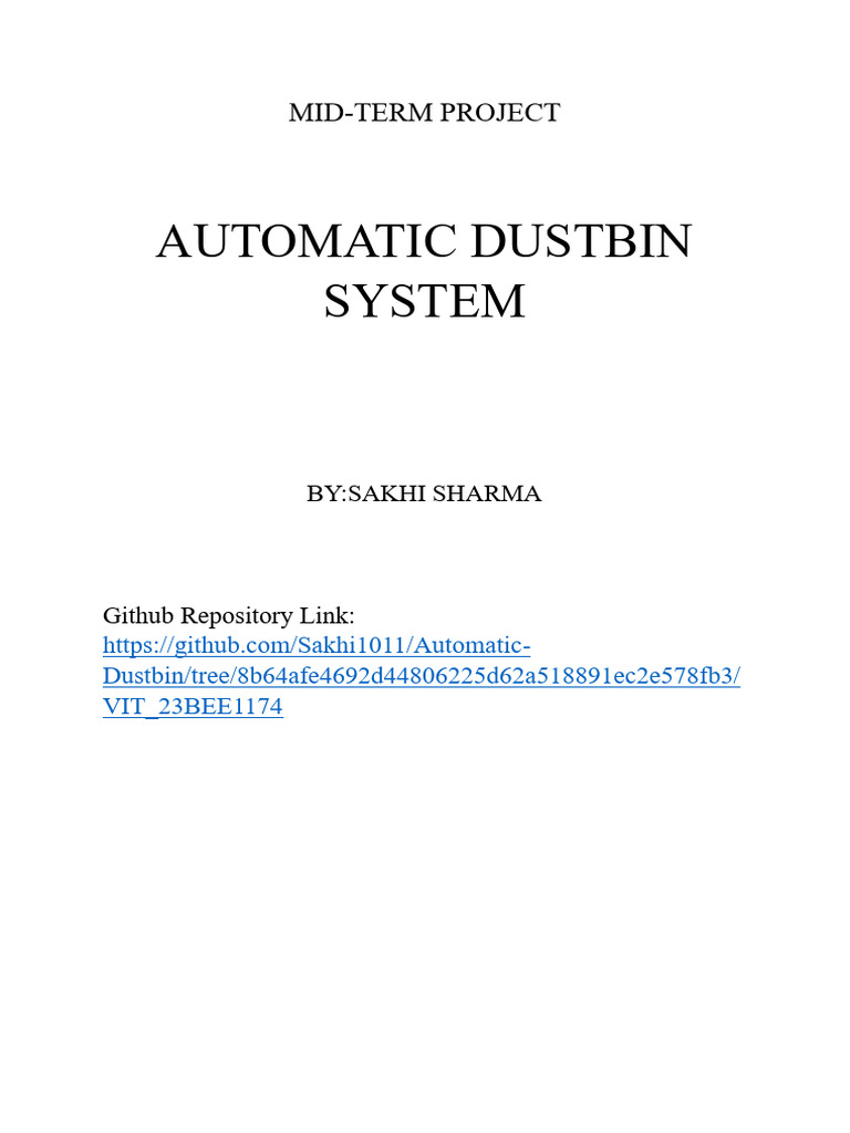 Automatic Touchless Dustbin System | PDF | Arduino | Manufactured Goods