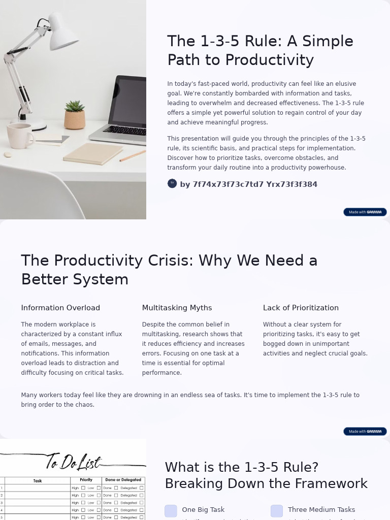 Mastering the 1-3-5 Rule for Productivity | PDF | Goal | Time Management