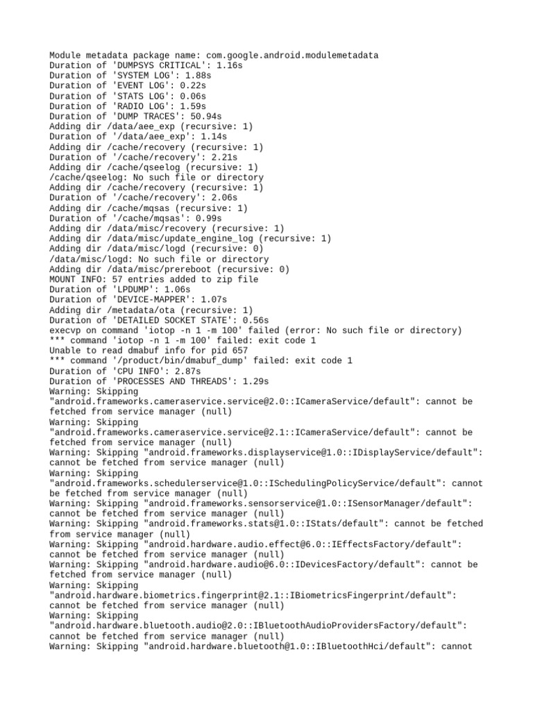 Bugreport Dandelion - Global2 RP1A.200720.011 2025 07 21 10 17 22 ...
