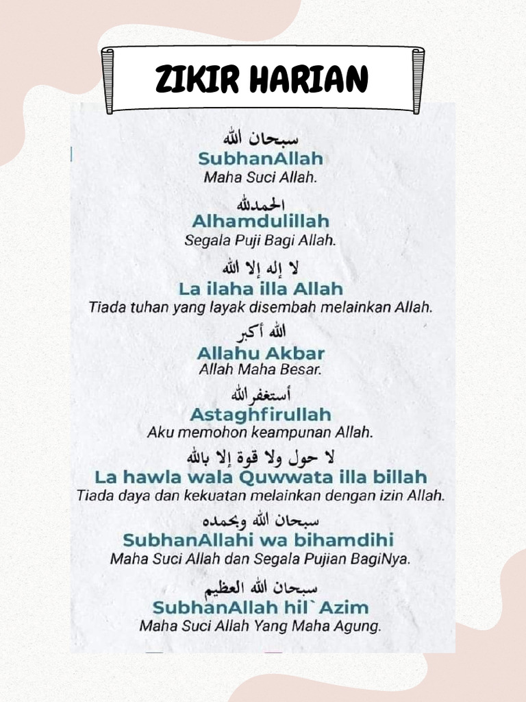 Zikir Harian PDF | PDF