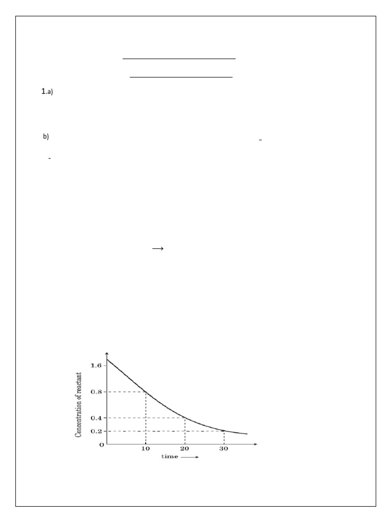 Revision Worksheet - Chemical Kinetics PDF | PDF