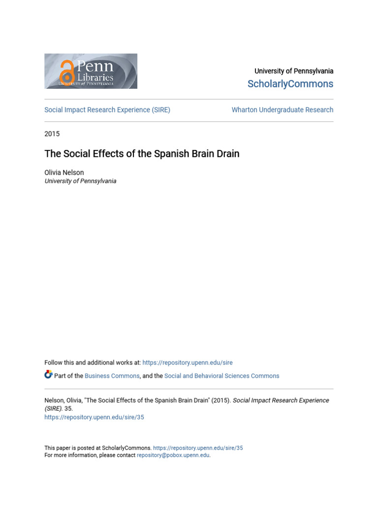 The Social Effects of The Spanish Brain Drain - 221206 - 165543 | PDF ...