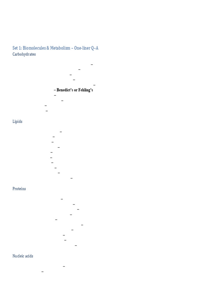 Unit 2 Biomolecules and Metabolism | PDF | Citric Acid Cycle | Chemistry