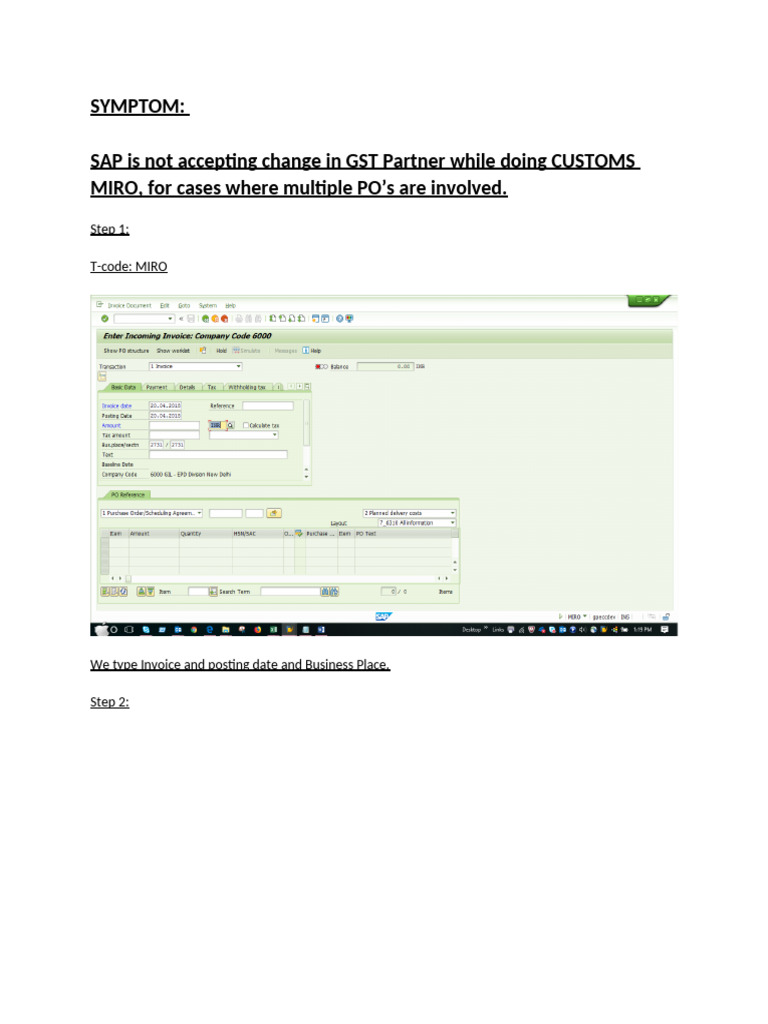 GST Partner Change Error in MIRO | PDF