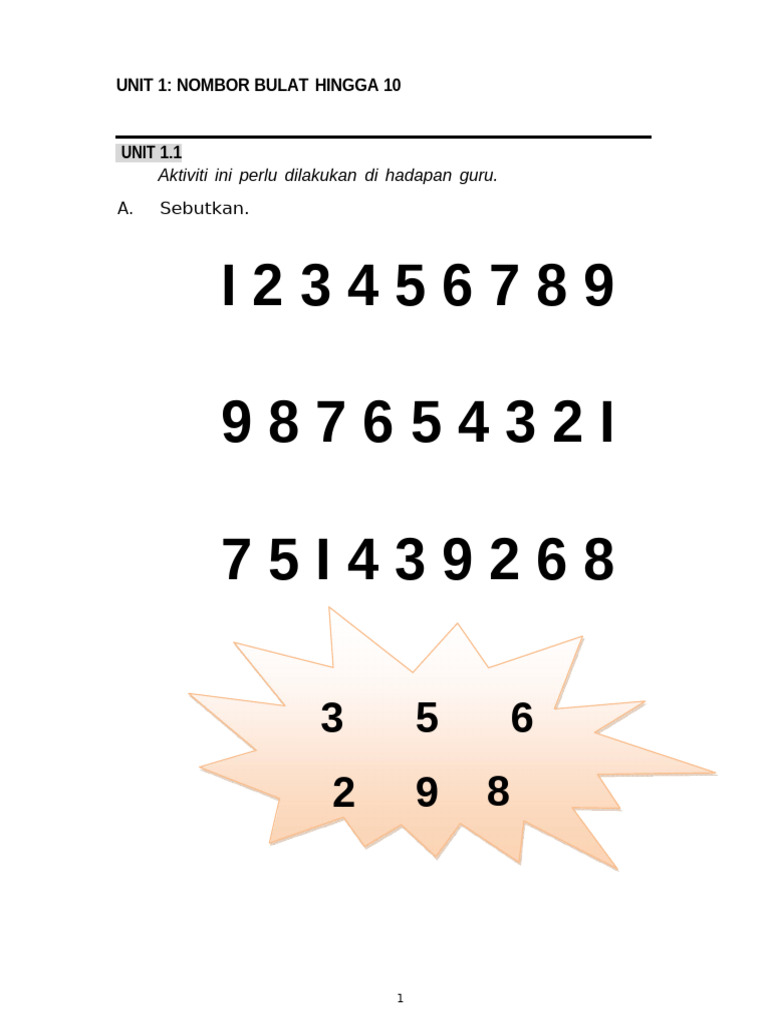 Modul Intervensi Numerasi Tahun 1 | PDF