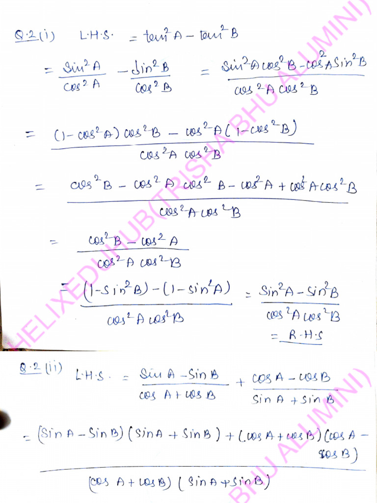 Solution of Trigonometry - ASSIGNMENT | PDF