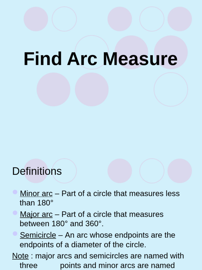 Find Arc Measure | PDF