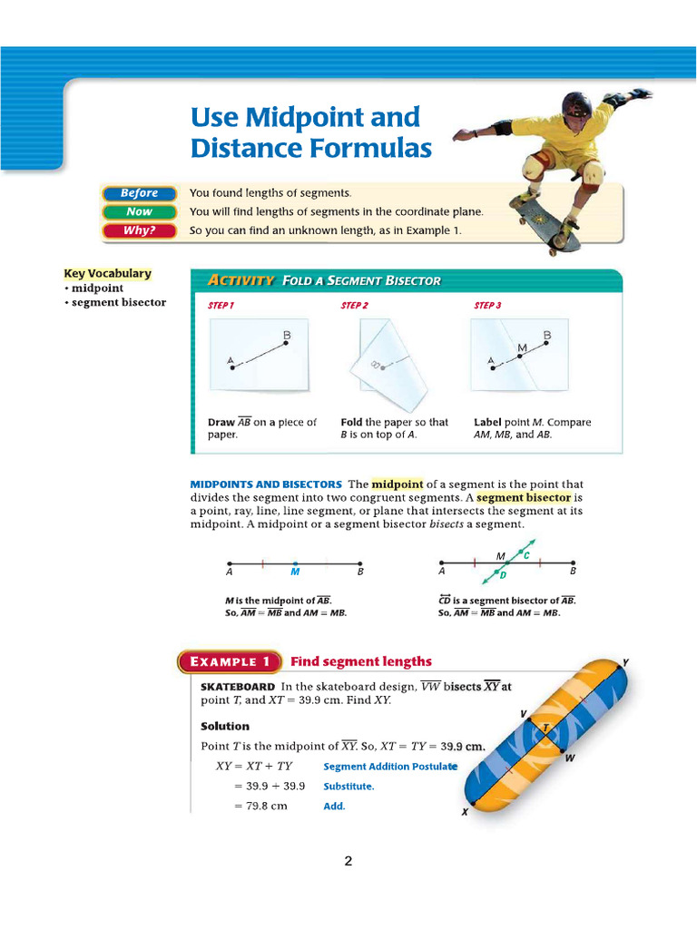 Lesson (1) Use Midpoint and Distance Formulas | PDF