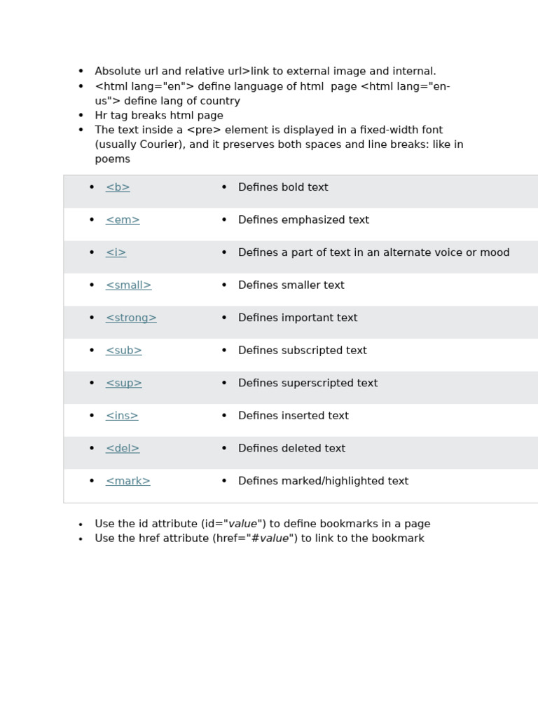 HTML Tags and Their Functions Explained | PDF